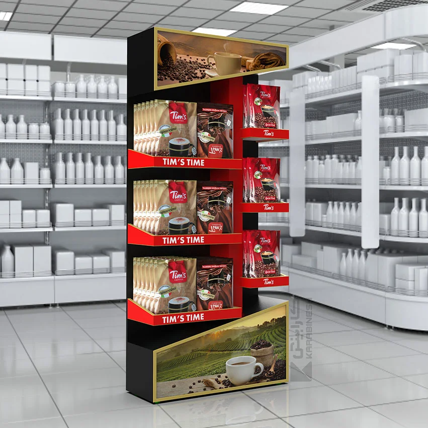 استند کافی تمیز طراحی و ساخت استند محصول